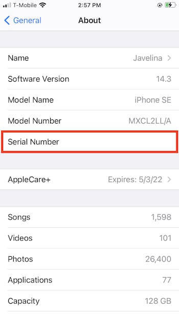 How to Find Your iPhone's Serial Number | Macinstruct