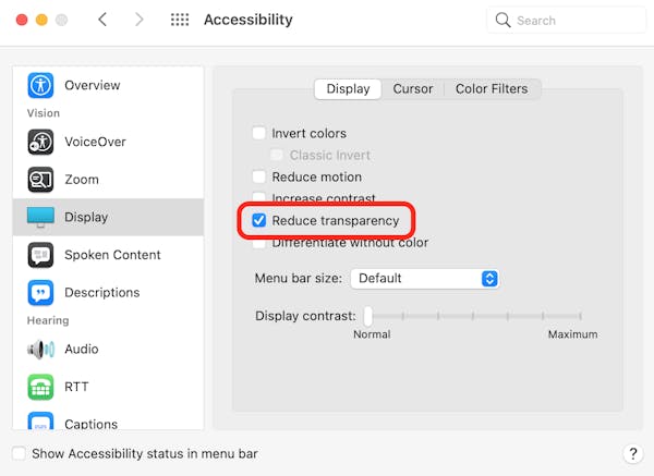 How to Reduce Mac Menu Bar Transparency | Macinstruct