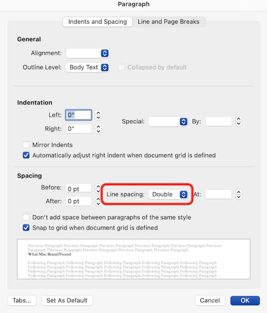 How To Double Space Microsoft Word For Mac Documents Macinstruct