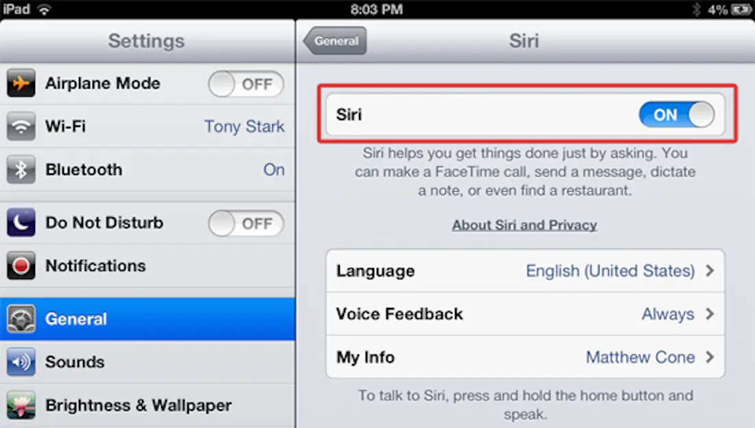 How to Enable Siri on an iPad | Macinstruct