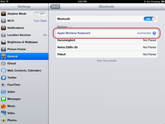 Connecting a Bluetooth Keyboard to an iPad | Macinstruct