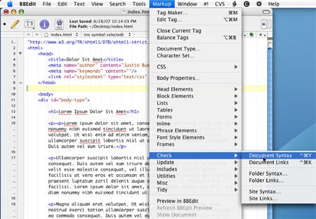 Validate HTML Files in BBEdit | Macinstruct
