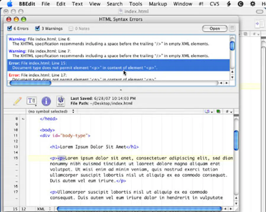 Validate HTML Files in BBEdit | Macinstruct