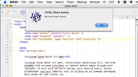 Validate HTML Files in BBEdit | Macinstruct