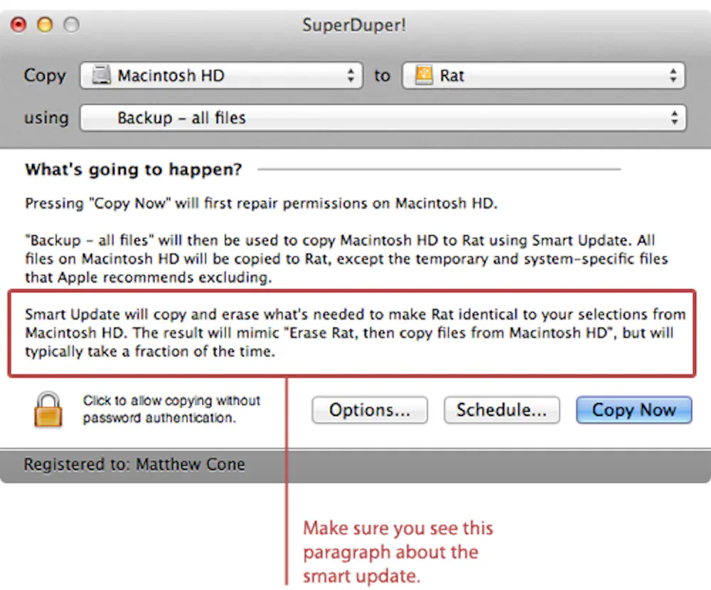 How to Update a SuperDuper! Backup | Macinstruct